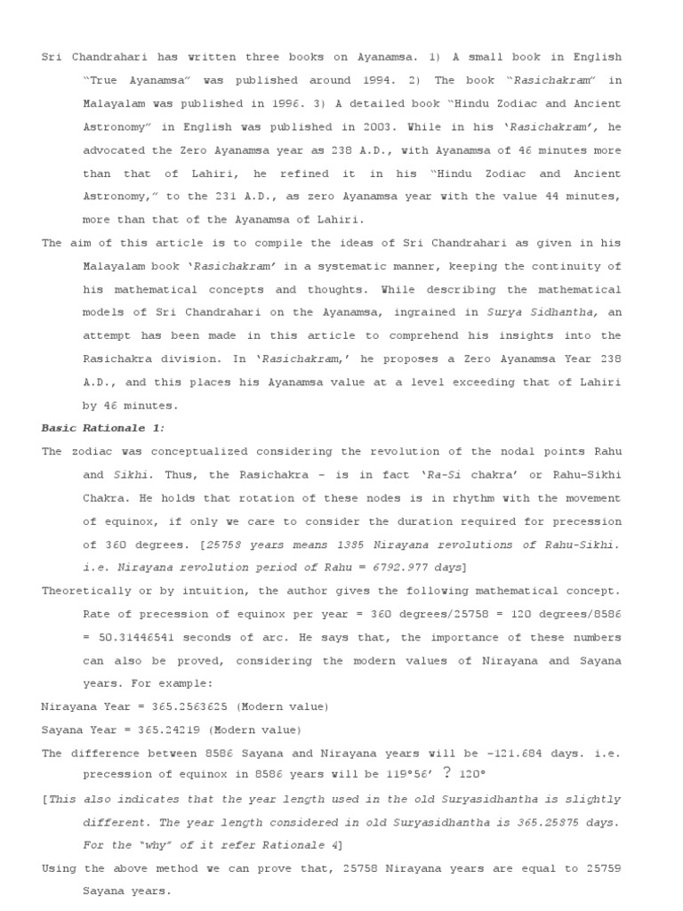 Ayanamsa | PDF | Zodiac | Indian Religions