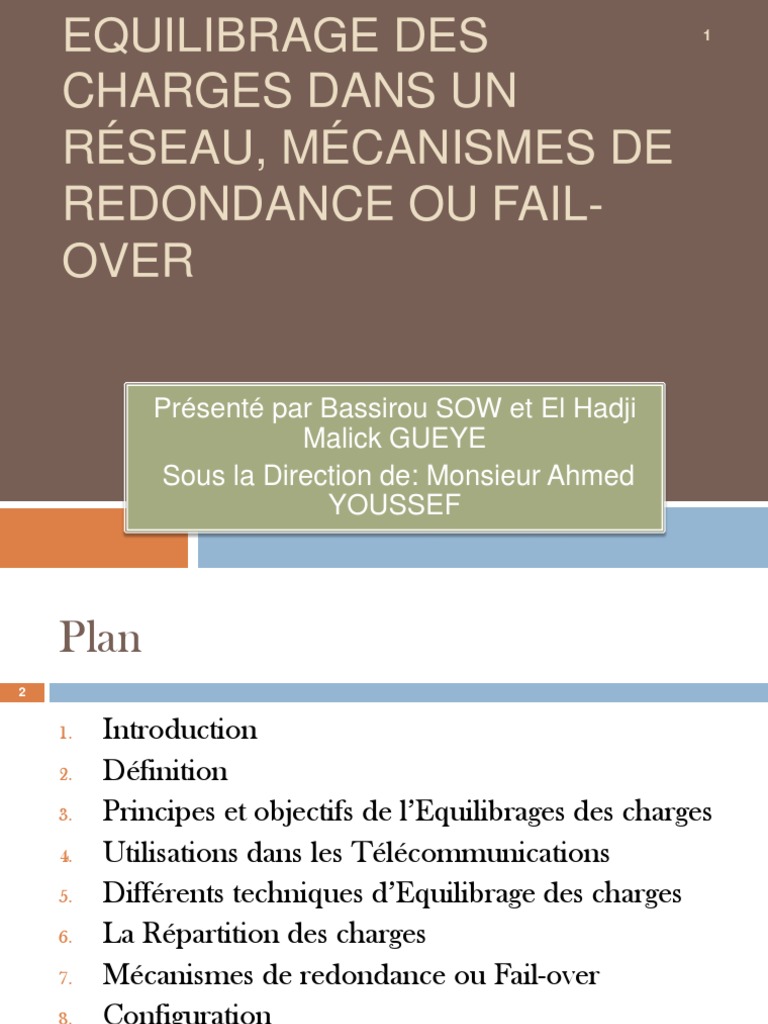 Equilibrage Des Charges Dans Réseau, Mécanismes de Redondance Ou | PDF | Répartition de charge ...