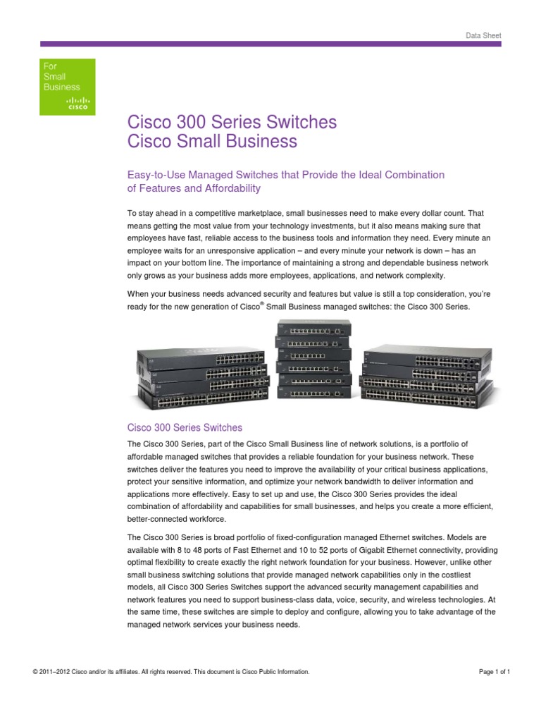Cisco 300 Series Switches Cisco Small Business | PDF | I Pv6 | Computer ...