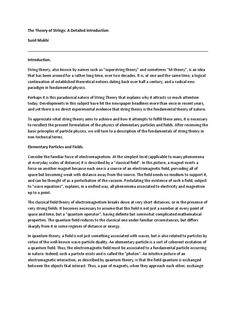 String Theory | PDF | String Theory | Elementary Particle