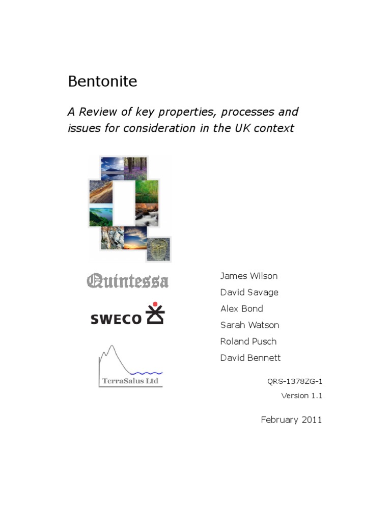 Bentonite A Review Of Key Properties Processes And Issue Pdf Clay