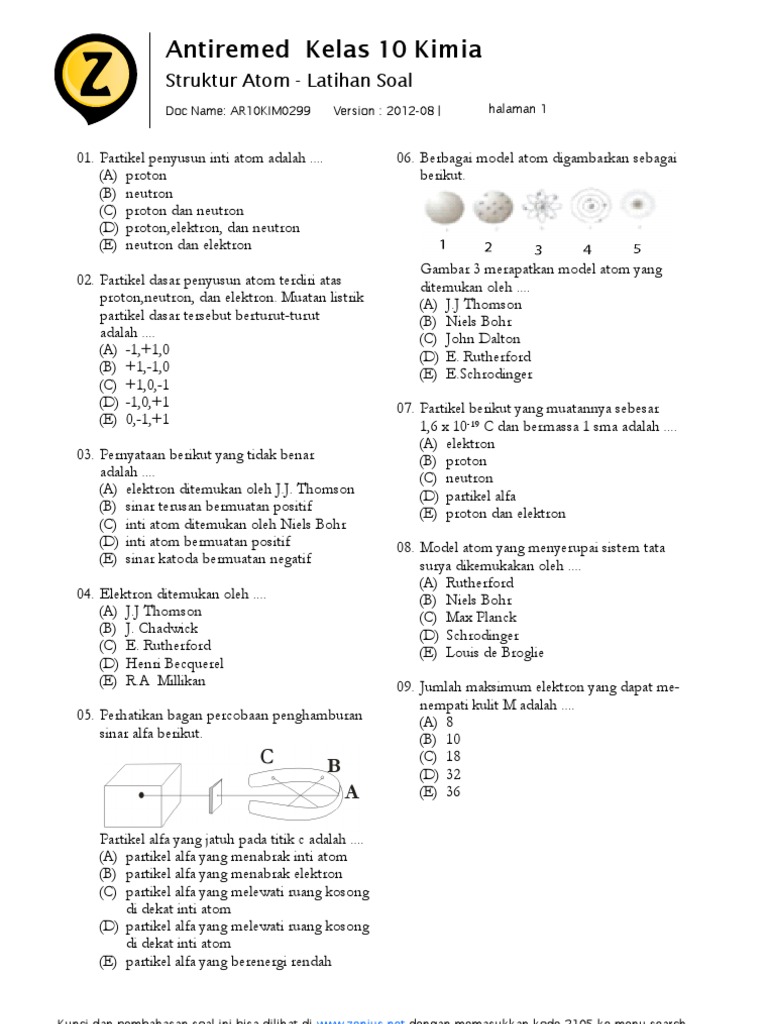 Soal Kimia Kelas 10 | PDF