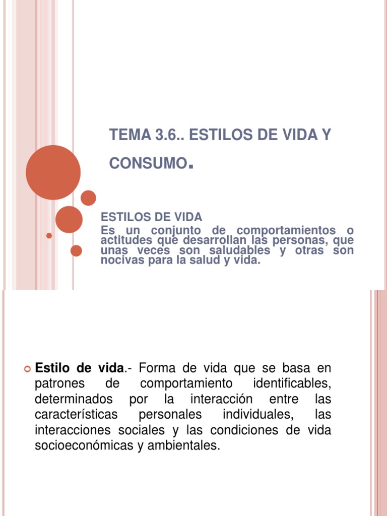 Tema 3.6.. Estilos de Vida y Consumo | PDF | Estilo de vida (sociología ...