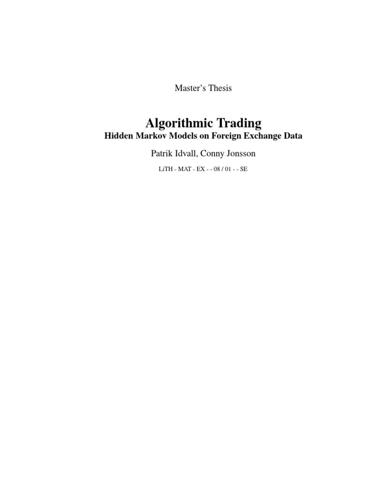Algorithmic Trading | PDF | Foreign Exchange Market | Algorithmic Trading