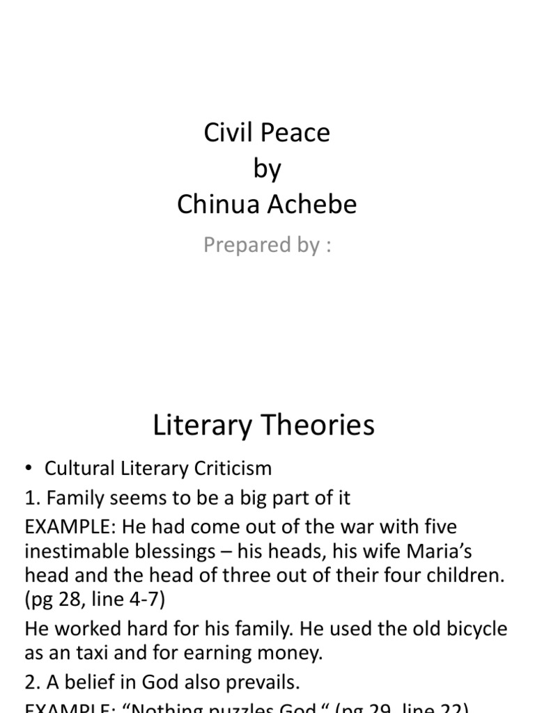 Civil Peace by Chinua Achebe | PDF