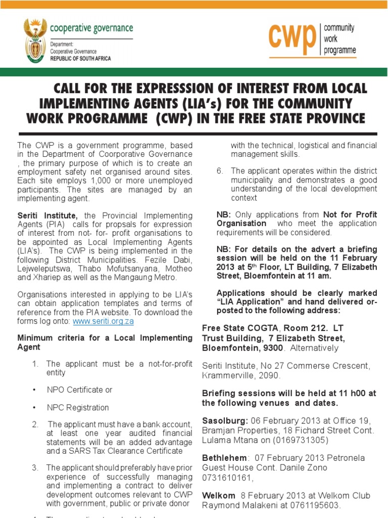 Community Work Programme | PDF | Nonprofit Organization | Government