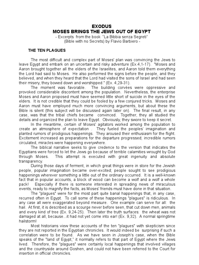 Exodus - Moses Brings The Jews Out of Egypt | PDF | The Exodus | Moses