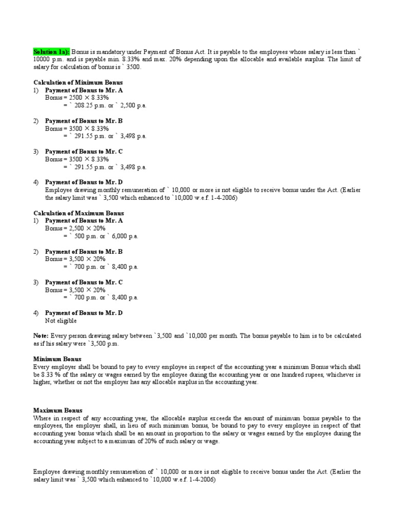 Employee Bonus Calculation Guide | PDF