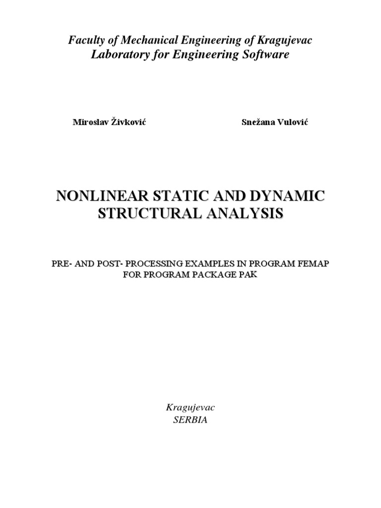 Nonlinear Static And Dynamic Structural Analysis Pdf Chart