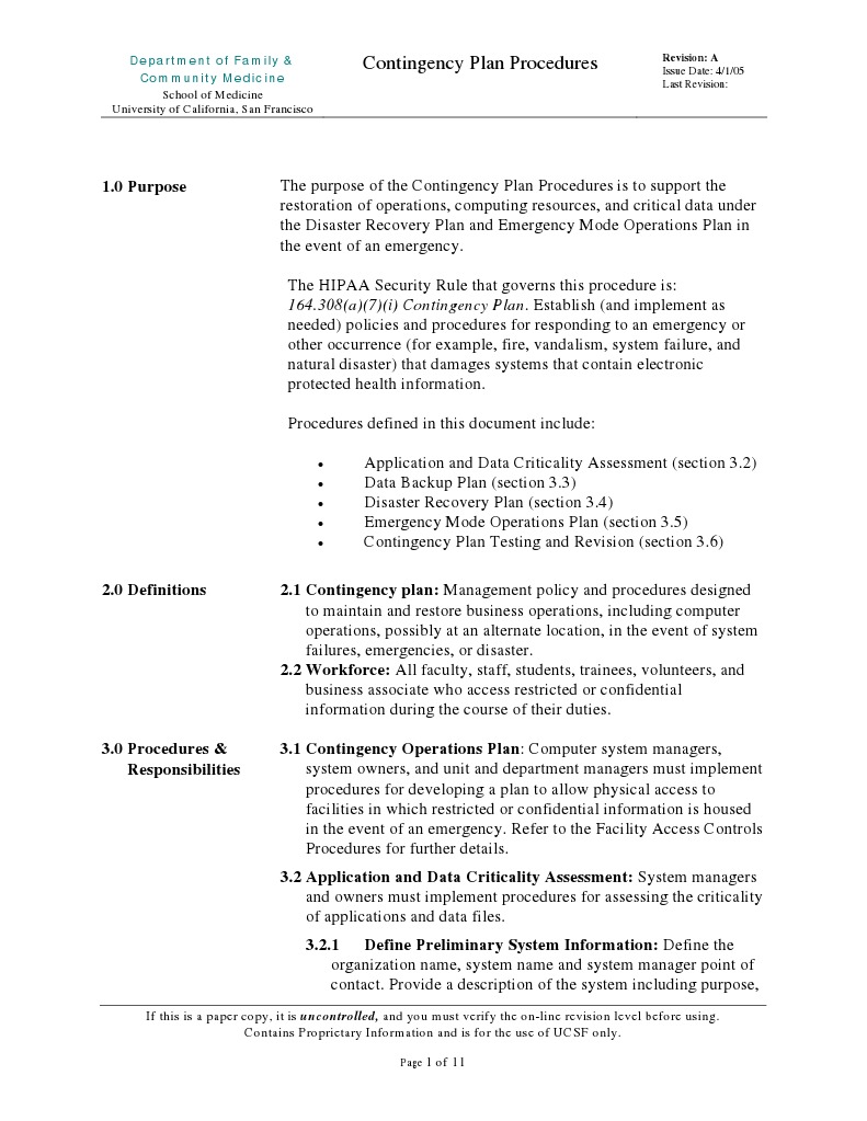 5 Contingency Plan | PDF | Backup | Disaster Recovery