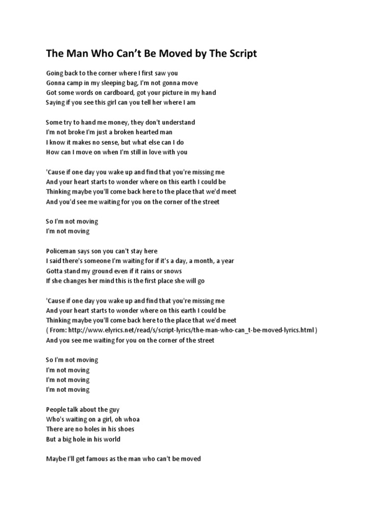 The Script Lyrics | PDF | Leisure