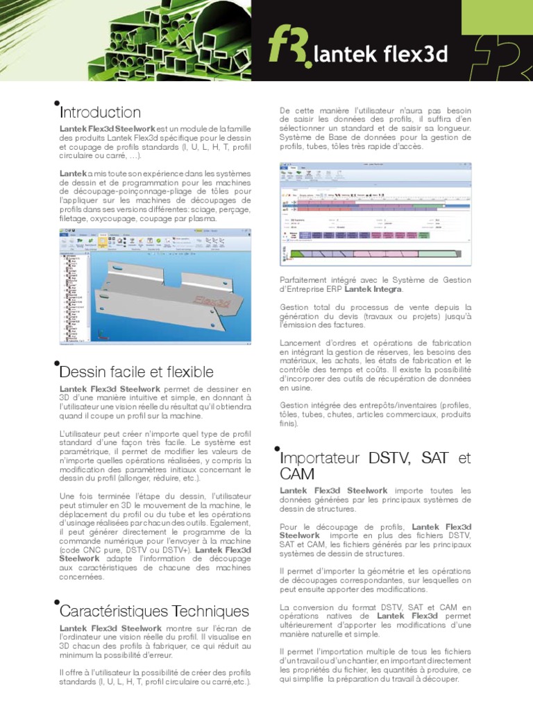 Lantek Flex3d Steelwork 1p (FR) | PDF | Dessin | Usinage