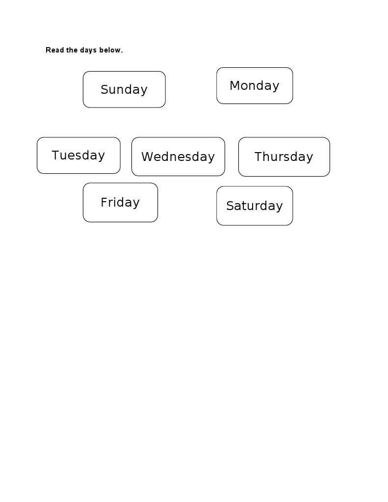 Weekly Day Names List | PDF