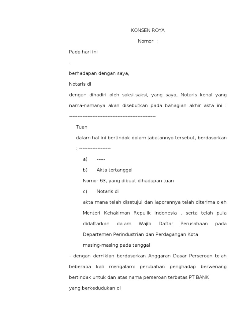 Konsen Roya (Blanko) | PDF