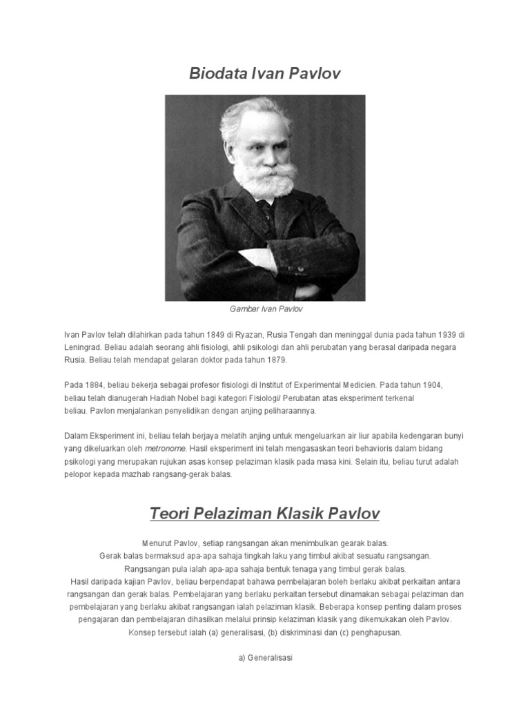 Biodata Ivan Pavlov | PDF