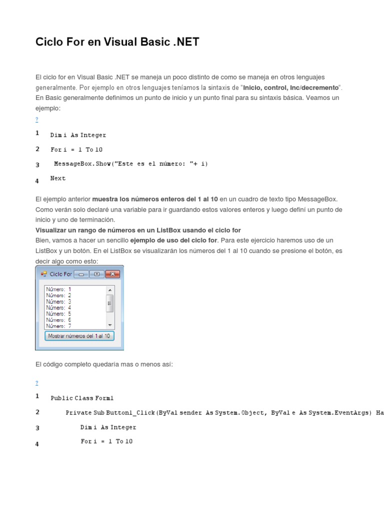 Ciclos | PDF | Básico | Lenguaje de programación