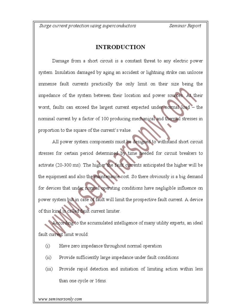 Surge Current Protection Using Superconductors | PDF ...