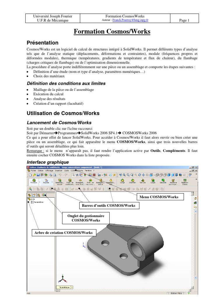 Formation sur CosmosWorks et SolidWorks | PDF | Automation | Obliger