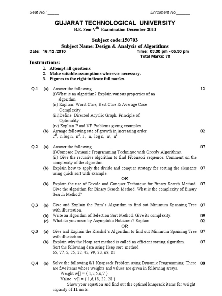 15-150703-Design and Analysis of Algorithms PDF | PDF | Dynamic Programming | Computational ...