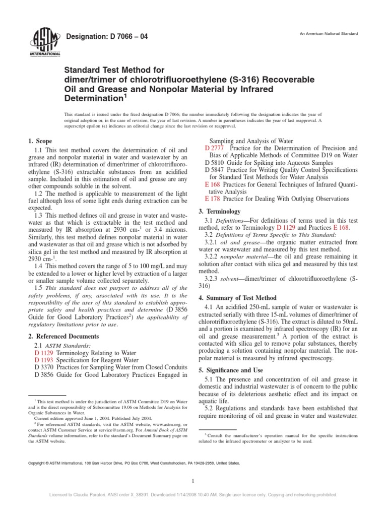 Astm D7066 | PDF | Infrared Spectroscopy | Solution