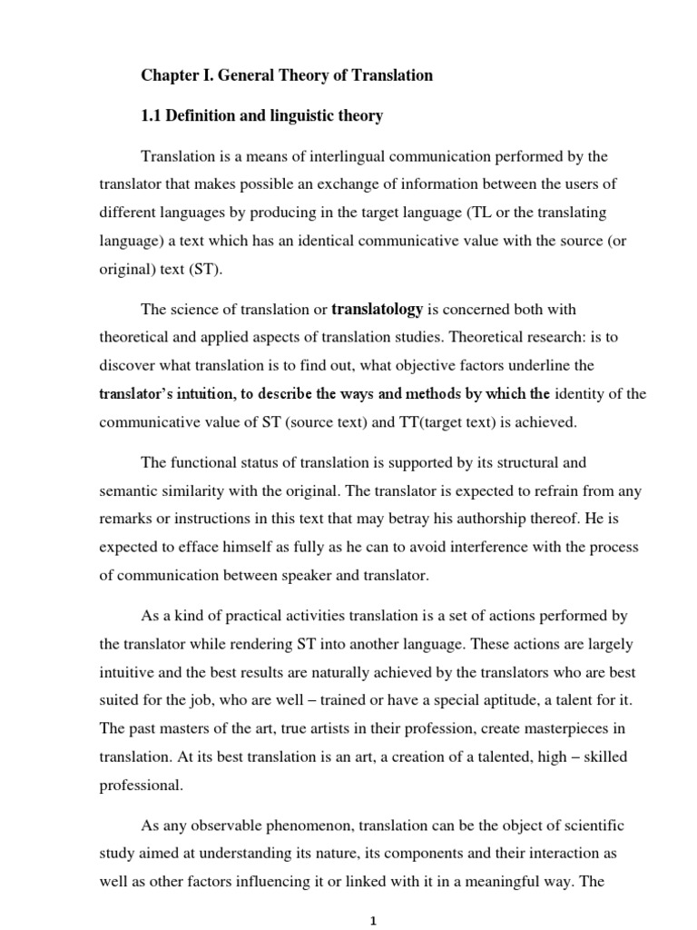 Theory of Translation | PDF | Translations | Theory