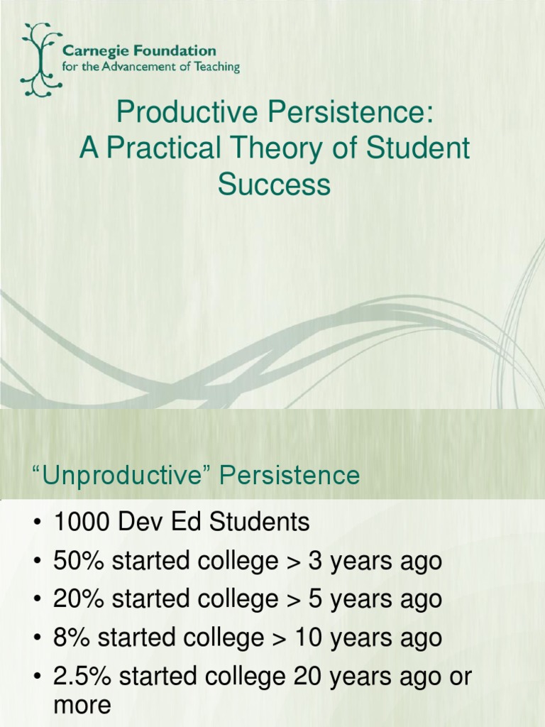 Productive Persistence: A Practical Theory of Student Success | PDF ...