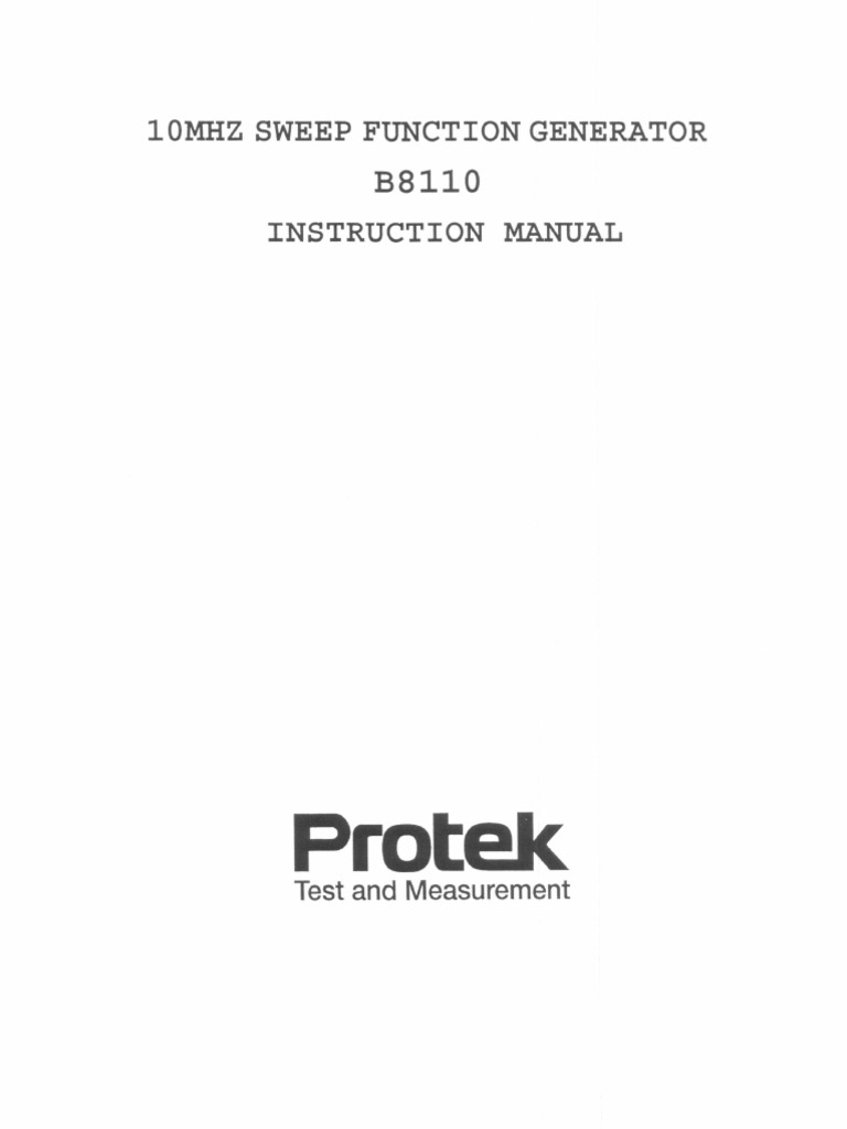 Protek B8110 User Instruction Manual | PDF | Amplitude | Electrical ...