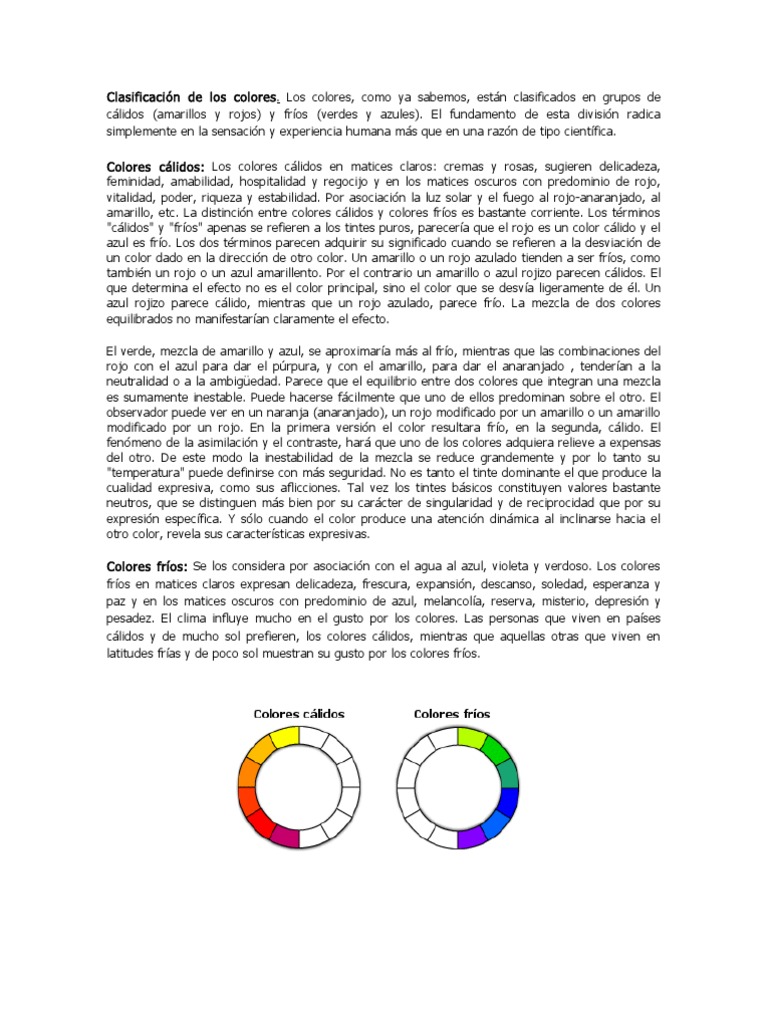 Clasificación de Los Colores | PDF | Color | Amarillo