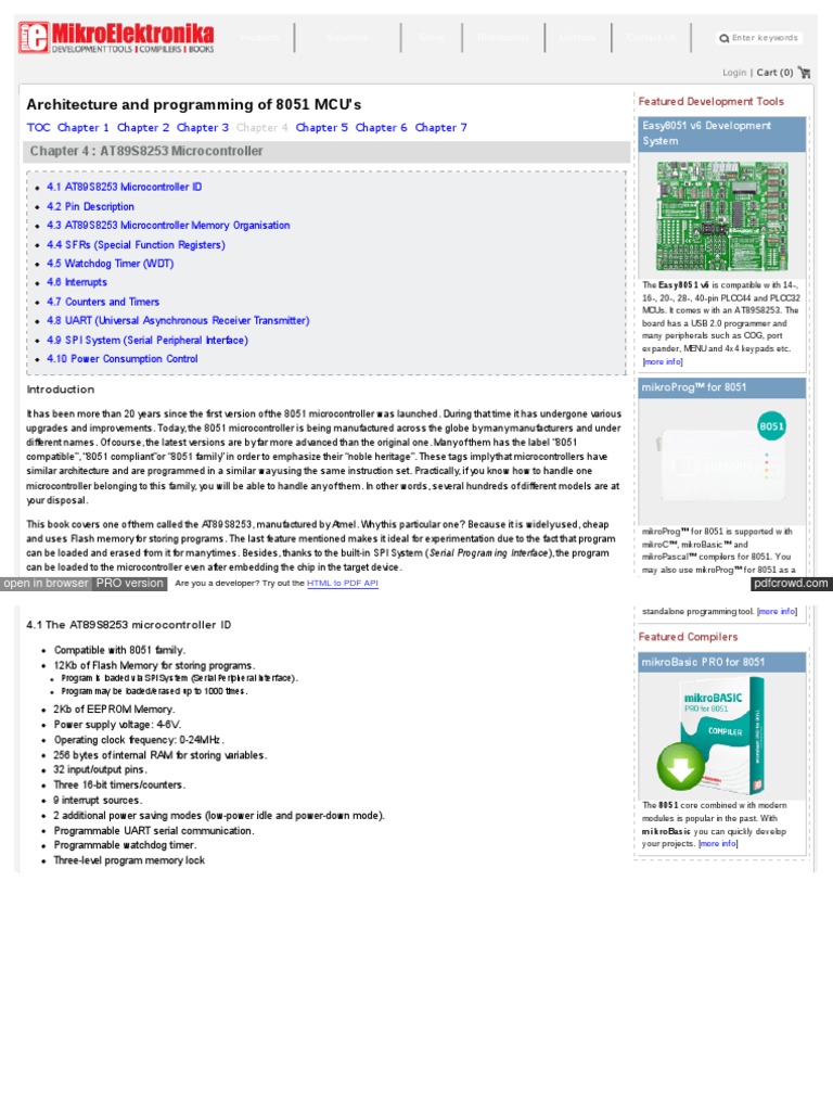 WWW Mikroe Com Chapters View 67 Chapter 4 At89s8253 Microcon | PDF | Microcontroller | Read Only ...