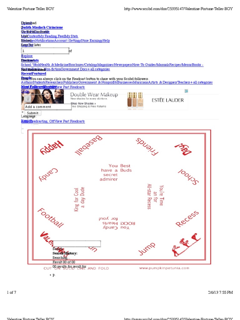 Valentine Fortune Teller BOY | PDF | Scribd | Portable Document Format