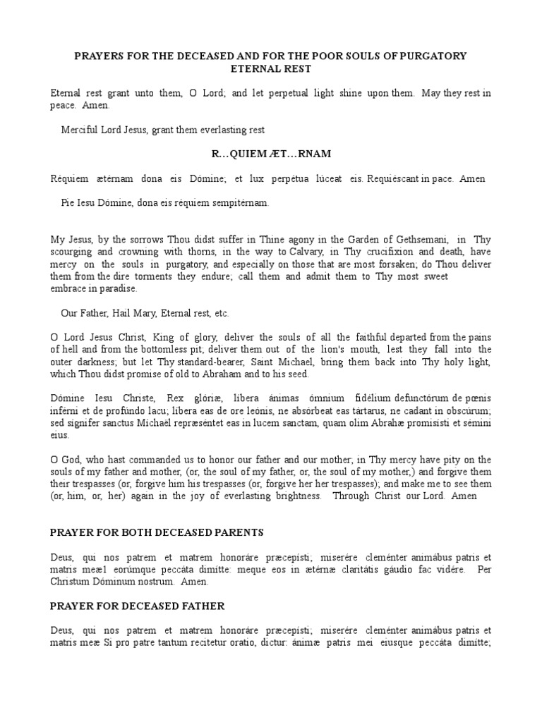 Prayers For The Dead | PDF | Purgatory | Religious Behaviour And Experience