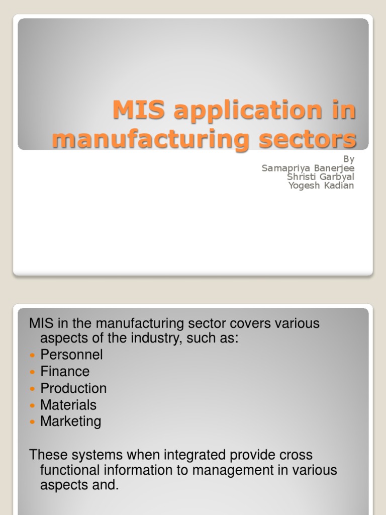MIS Application in Manufacturing Sectors | PDF | Employment | Human ...