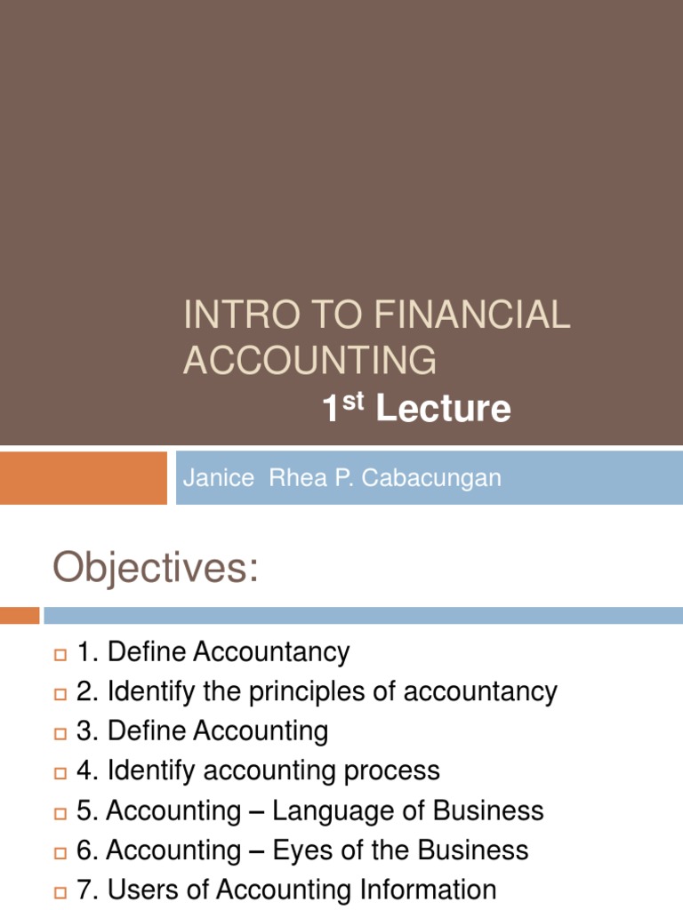 Introduction to Financial Accounting | PDF | Accounting | Financial ...