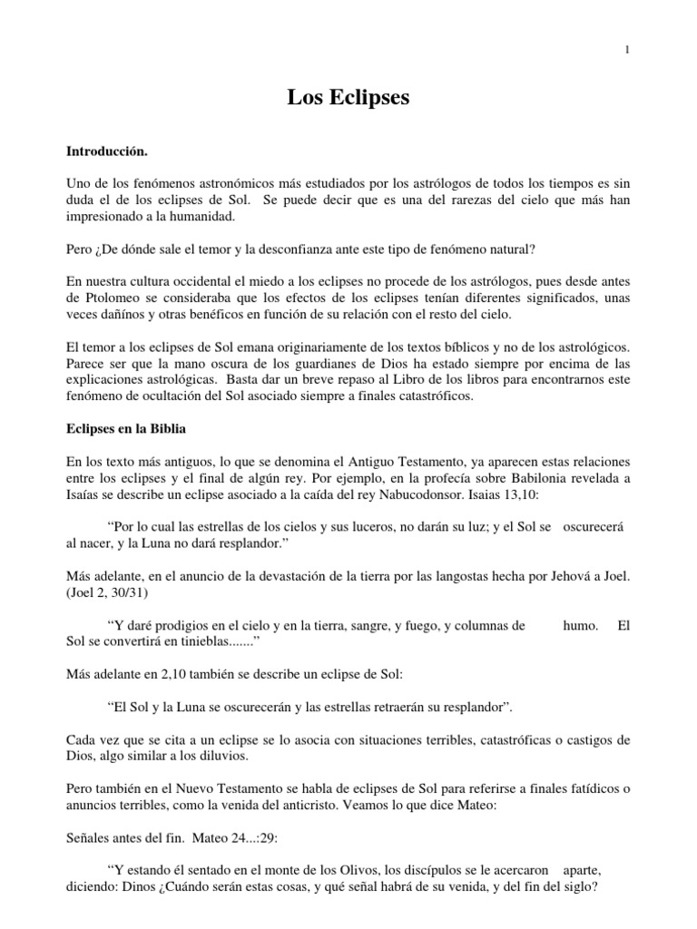Los Eclipses | PDF | Eclipse solar | Dom