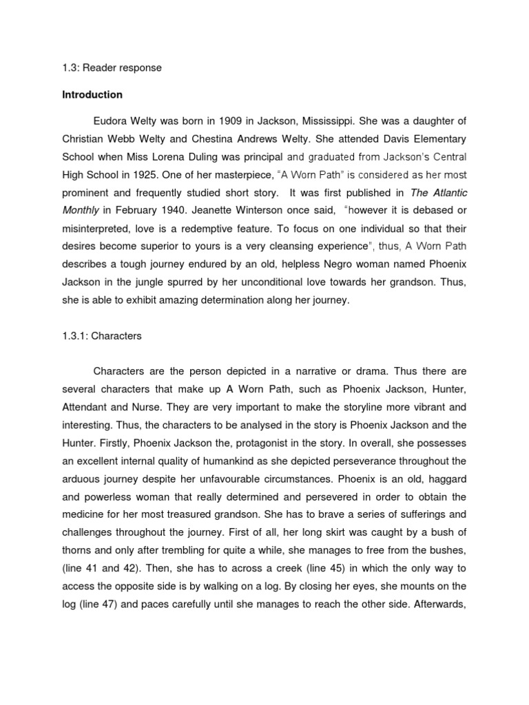 A Worn Path by Eudora Welty | PDF | Racism | Discrimination & Race ...