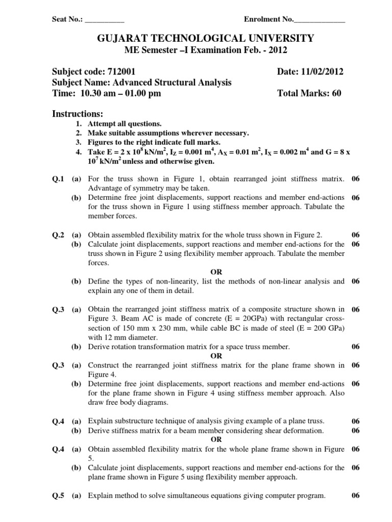 Advanced Structural Analysis | PDF | Stiffness | Structural Analysis