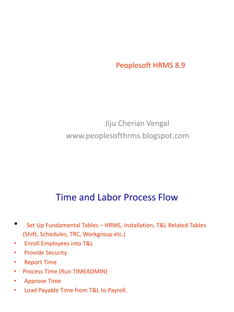 Overview of Time and Labor: Peoplesoft HRMS 8.9 | PDF