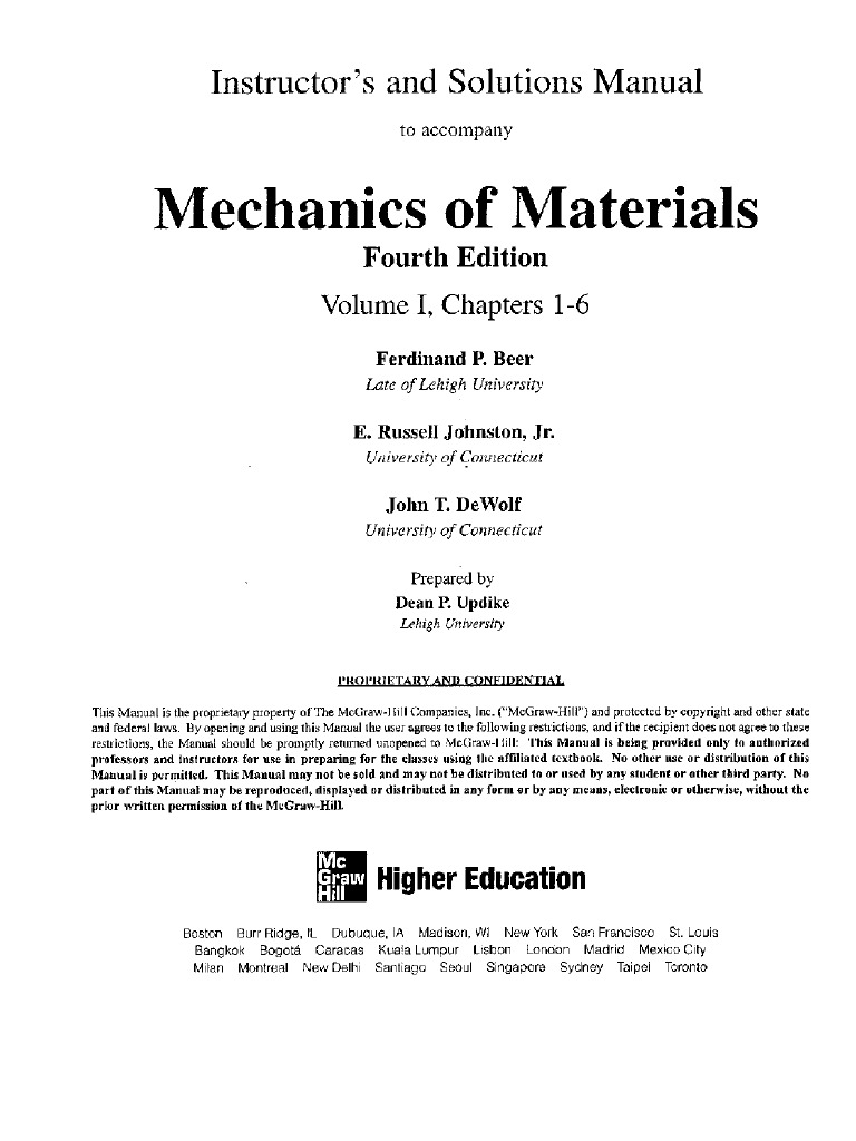 Mechanics of Materials 4ed Solutions | PDF