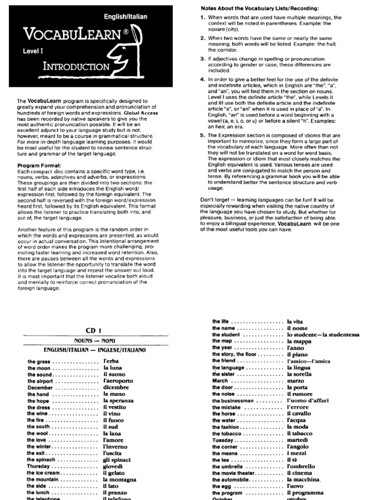 Vocabulearn-Level 1 | PDF