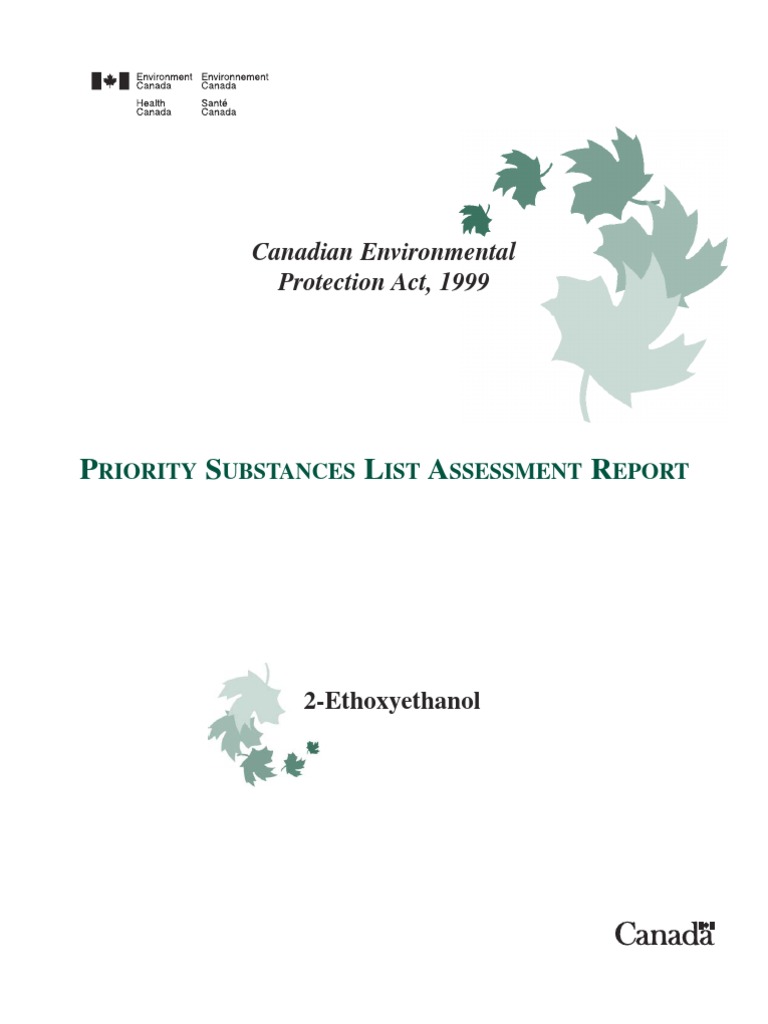 P S L A R: Canadian Environmental Protection Act, 1999 | PDF | Toxicity ...