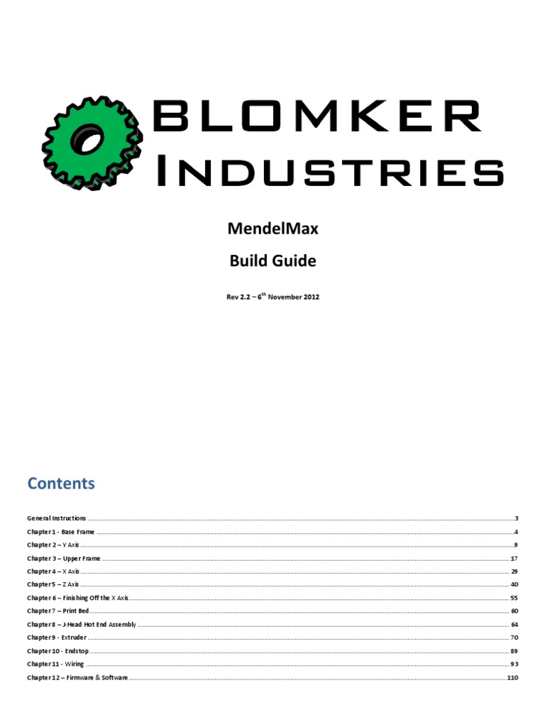 MendelMax 3 Build Guide Rev 2.2 | PDF | Nut (Hardware) | Screw