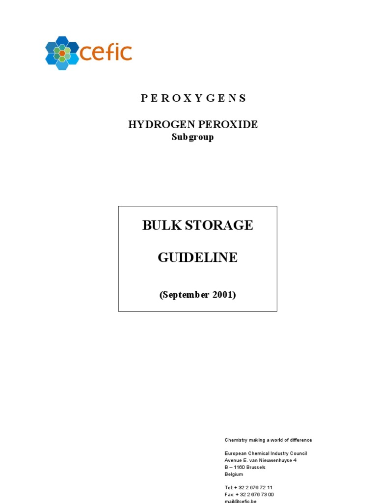 Bijlage 5 CEFIC Guidelines Storage H2O2 | PDF | Hydrogen Peroxide | Risk Management