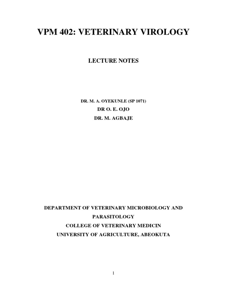 Veterinary Virology PDF | PDF | Virus | Influenza