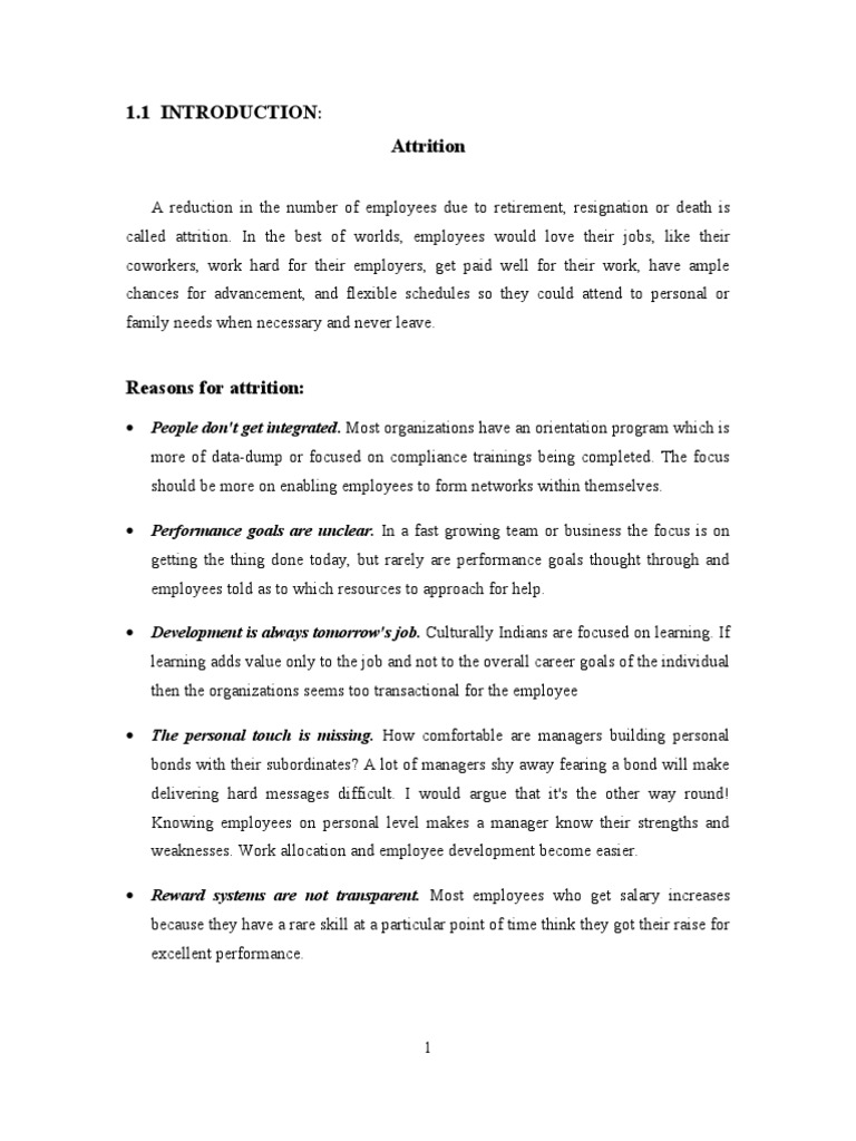 A STUDY ON ATTRITION ANALYSIS | Call Centre | Employee Retention