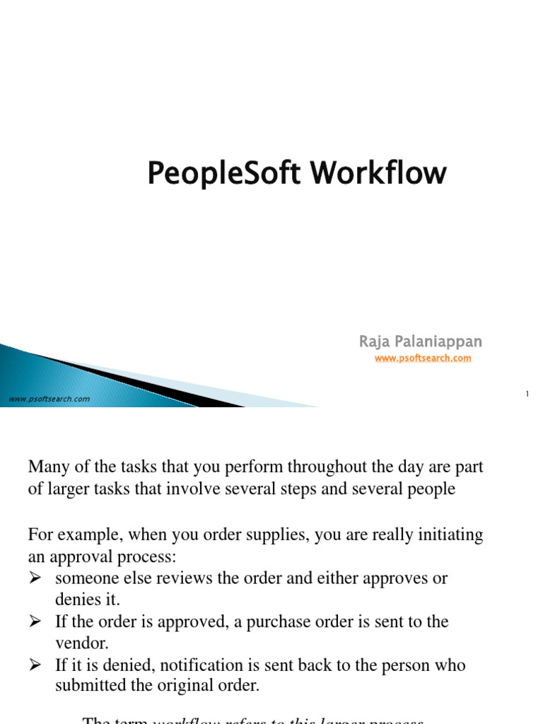 Peoplesoft Workflow Tutorial PDF | PDF | Business Process | Icon ...