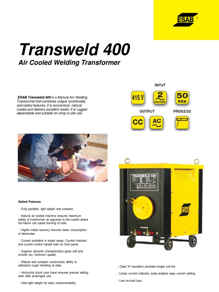 Transweld 400 Transweld 400: Air Cooled Welding Transformer Air Cooled ...