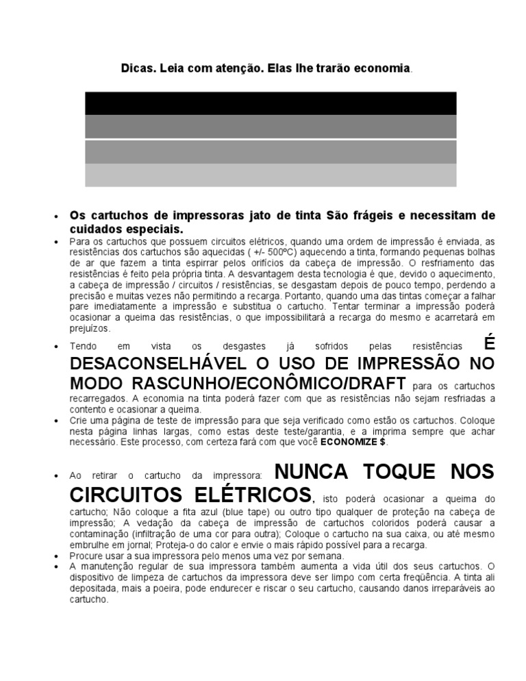 Teste de Impressão Preto Toner | PDF | Impressora (Computação) | Natureza