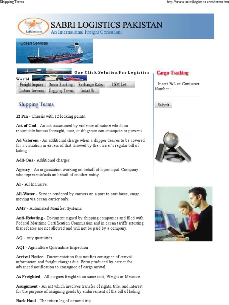 Shipping Terms PDF | PDF | Cargo | Containerization