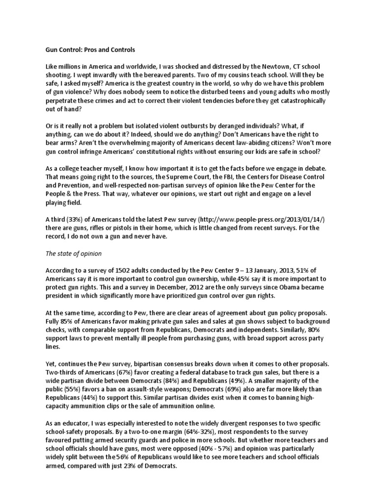 Gun Control Pros and Cons | PDF | Gunfighter | Democratic Party (United ...