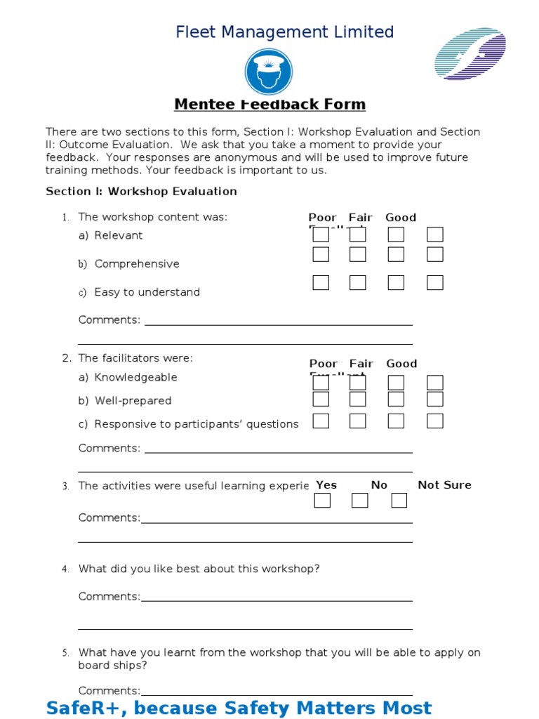 SafeR+ Feedback Form - V2 | PDF